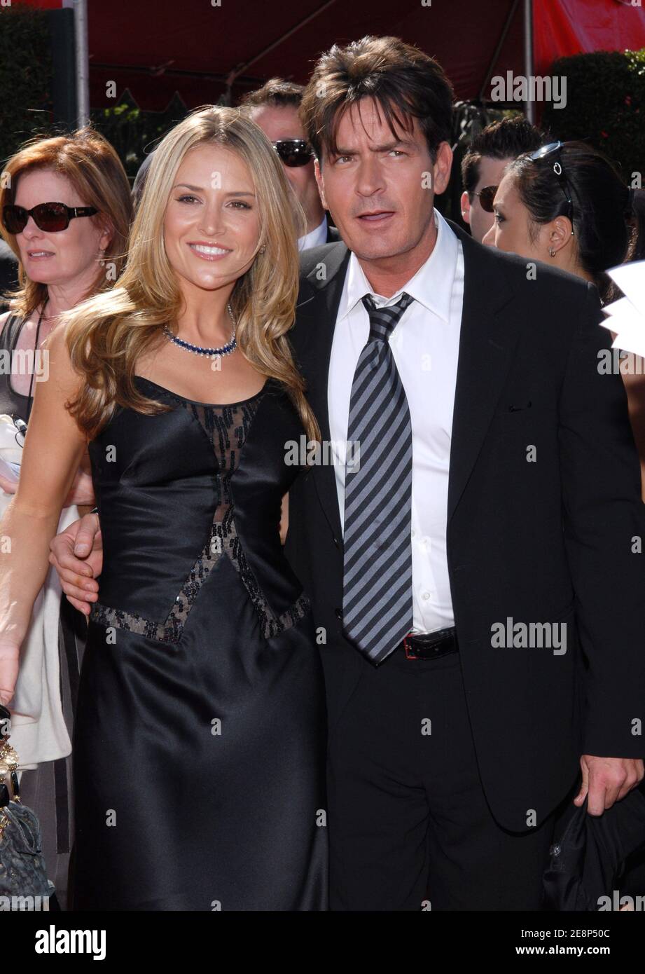 Charlie Sheen and Brooke Allen attending the 59th Annual Primetime Emmy ...