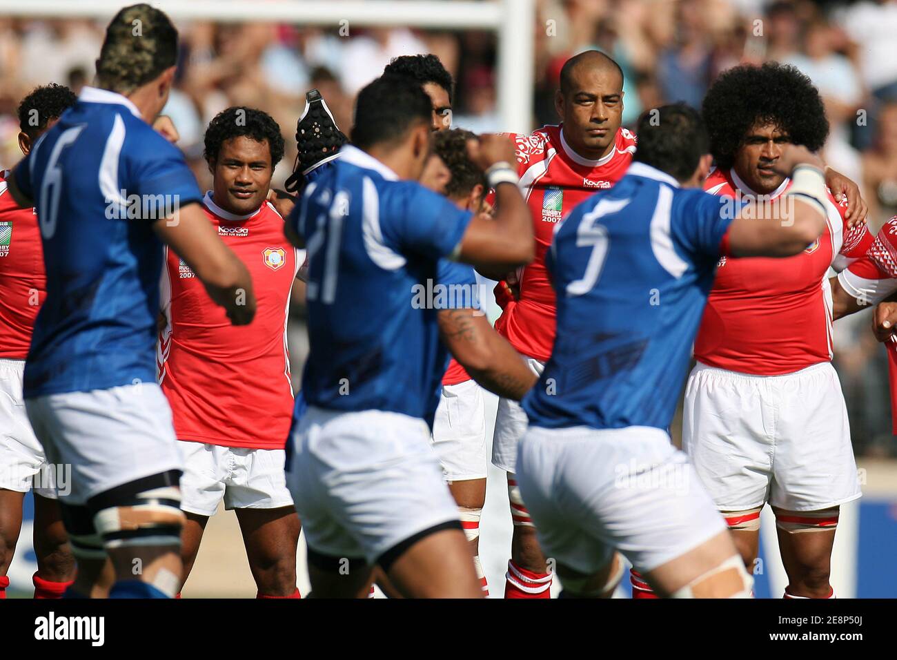 The team Haka during the IRB rugby union World Cup, Pool A, Samoa vs ...