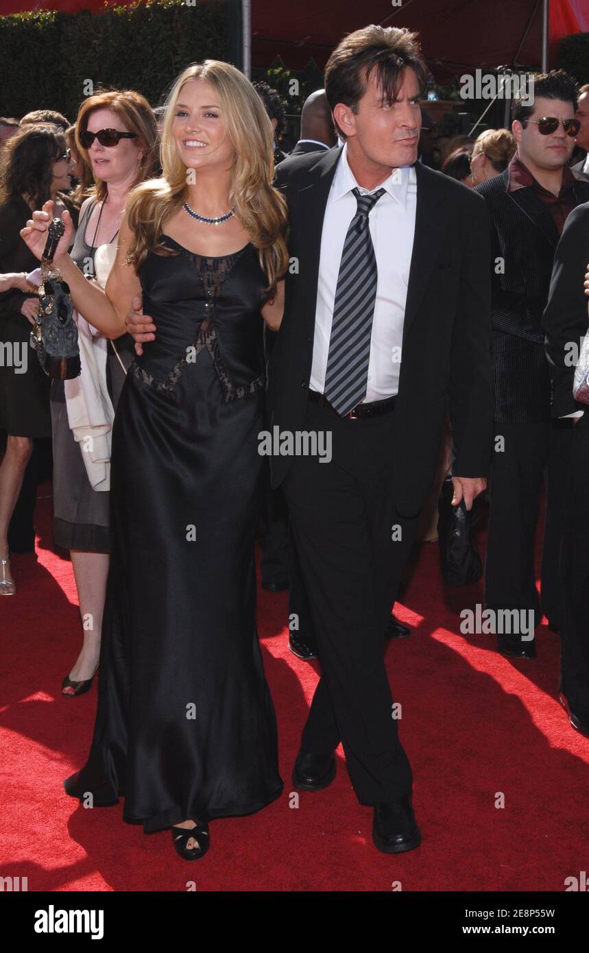 Charlie Sheen and Brooke Allen attending the 59th Annual Primetime Emmy ...