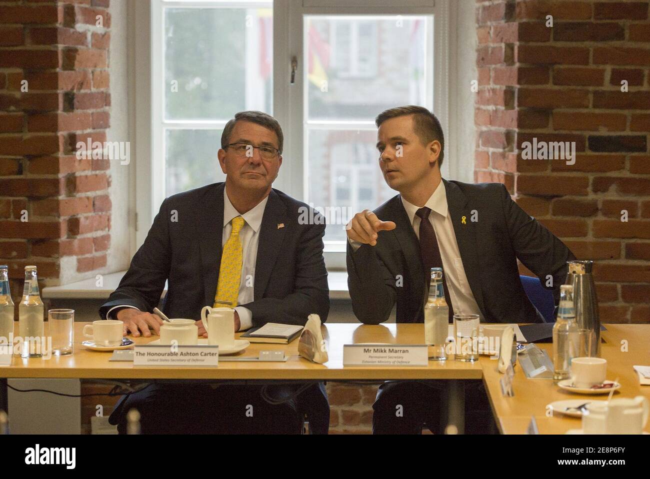 Mikk Marran with SecDef Ash Carter, 2015 Stock Photo - Alamy