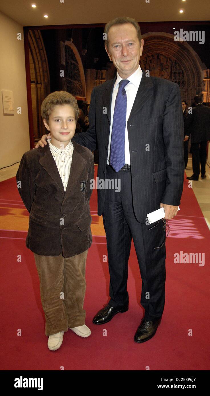 I.M.A. director Dominique Baudis and his son Benjamin Baudis attend the ...