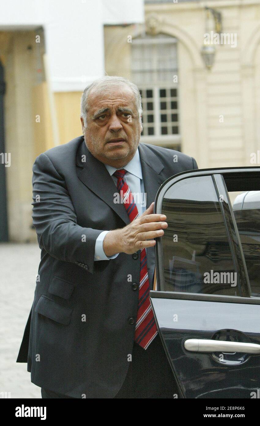 President of the court of account, Philippe Seguin arrives at the Hotel ...