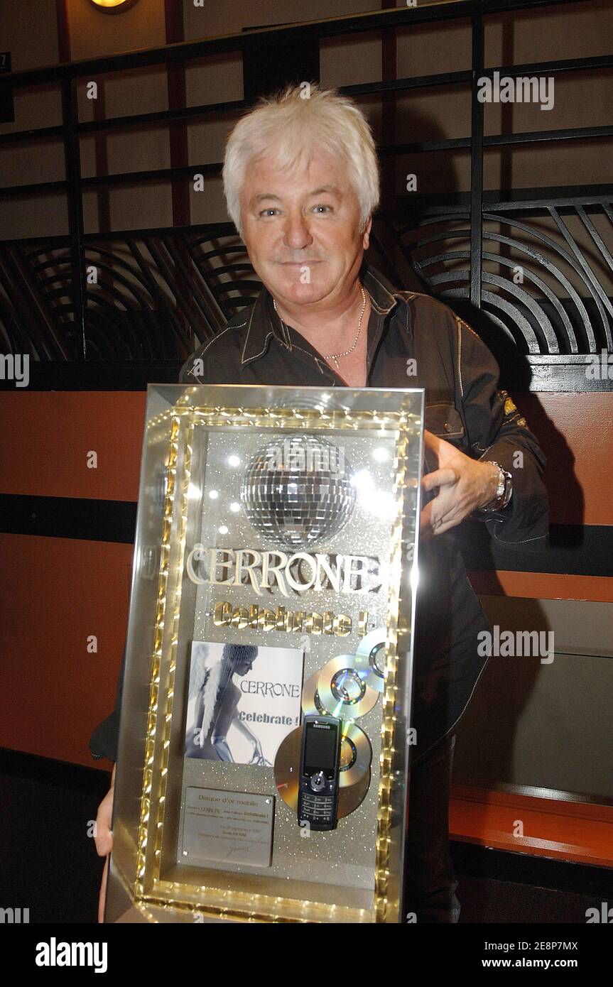 French musician Marc Cerrone is presented with a Gold Disc at the ...