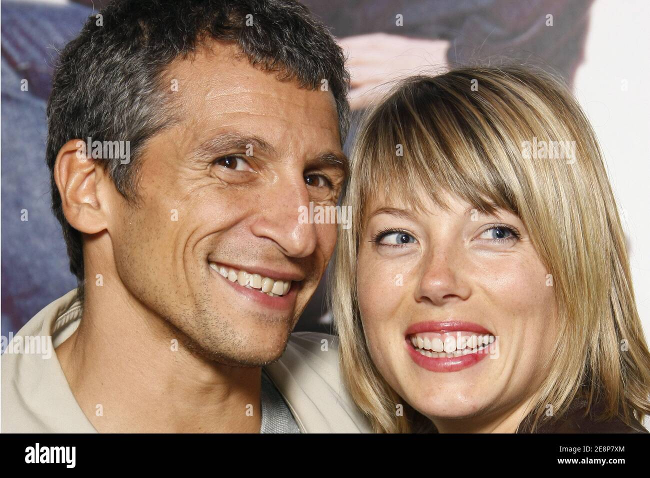 Nagui and Melanie attend the premiere of '99 F', held at the Gaumont ...