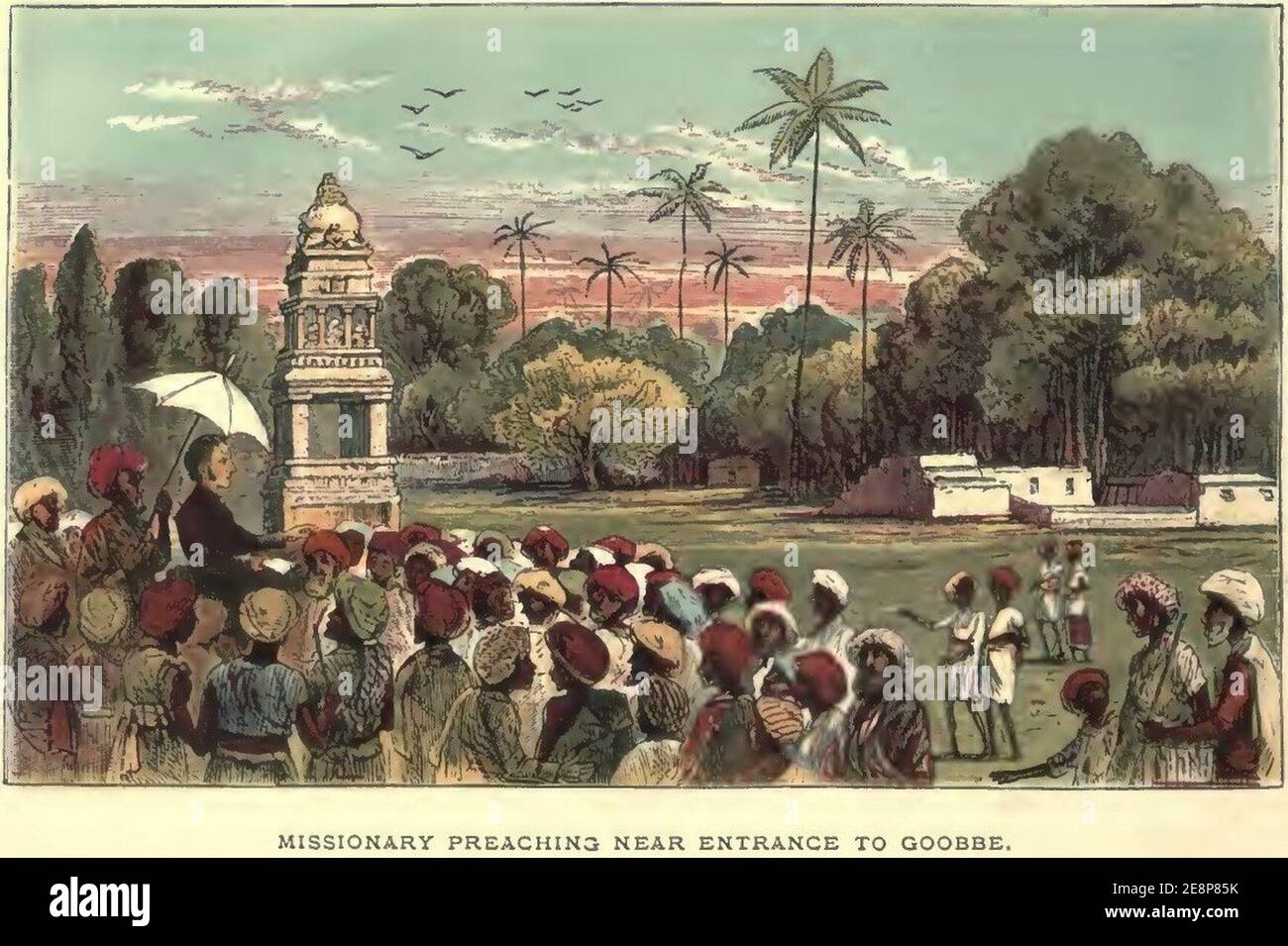 Missionary Preaching Near Entrance to Goobbe (Hodson, 1877, p.33 ...