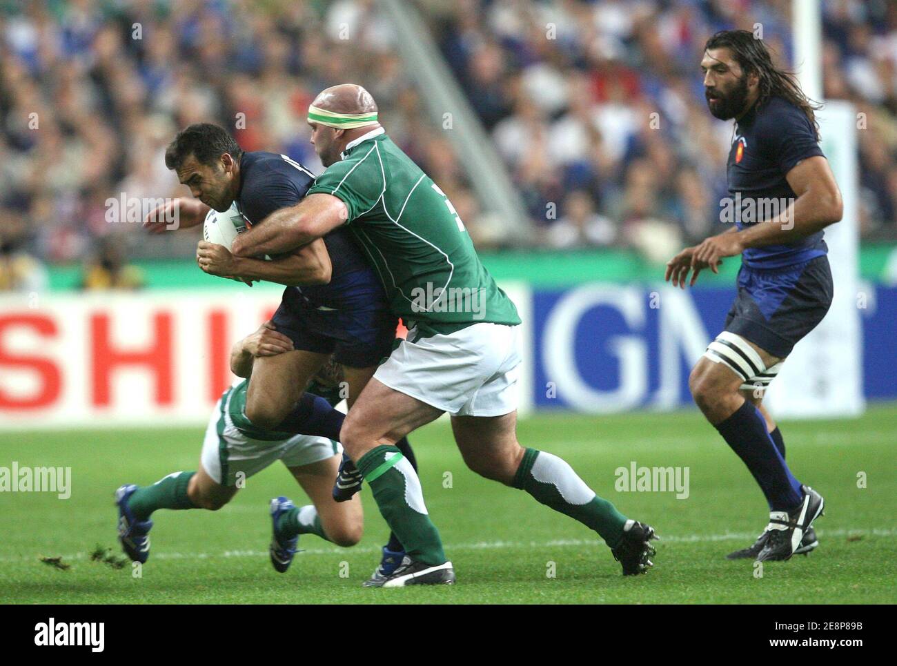 France's David Marty during the IRB Rugby World Cup 2007, Pool D ...