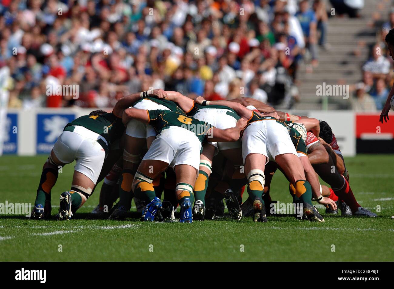 Scrum during the IRB Rugby World Cup 2007, Pool A, South Africa vs ...
