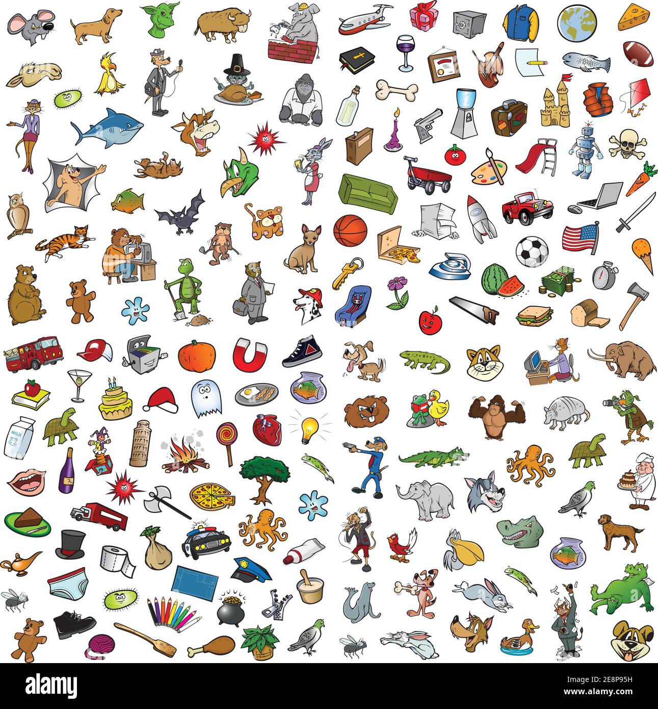 vector illustrations of a random cartoon collection Stock Vector Image ...