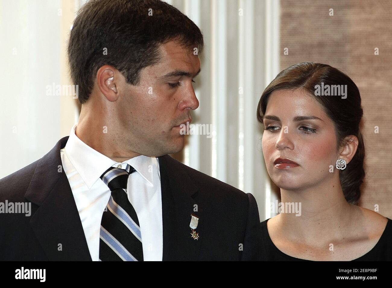 Prince Louis of Bourbon, the Duke of Anjou and his wife Princess Marie ...