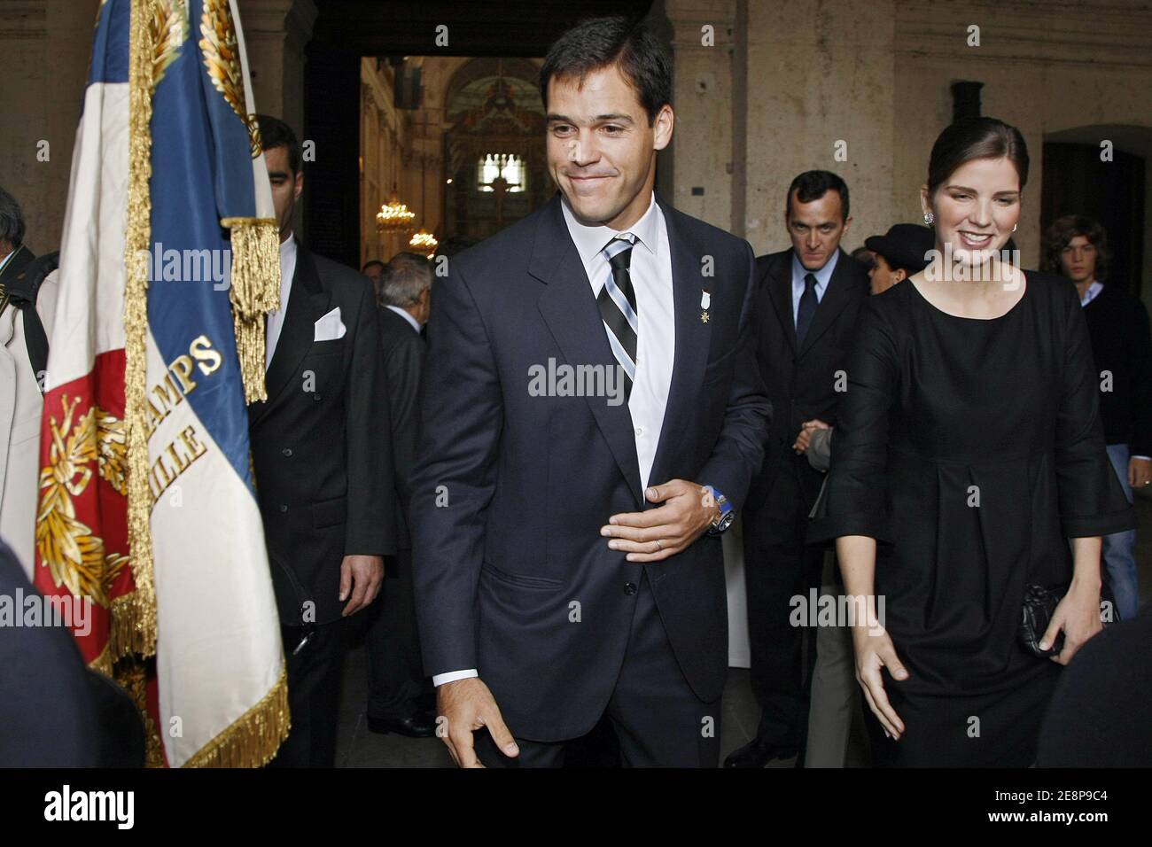 Prince Louis of Bourbon, the Duke of Anjou and his wife Princess Marie ...