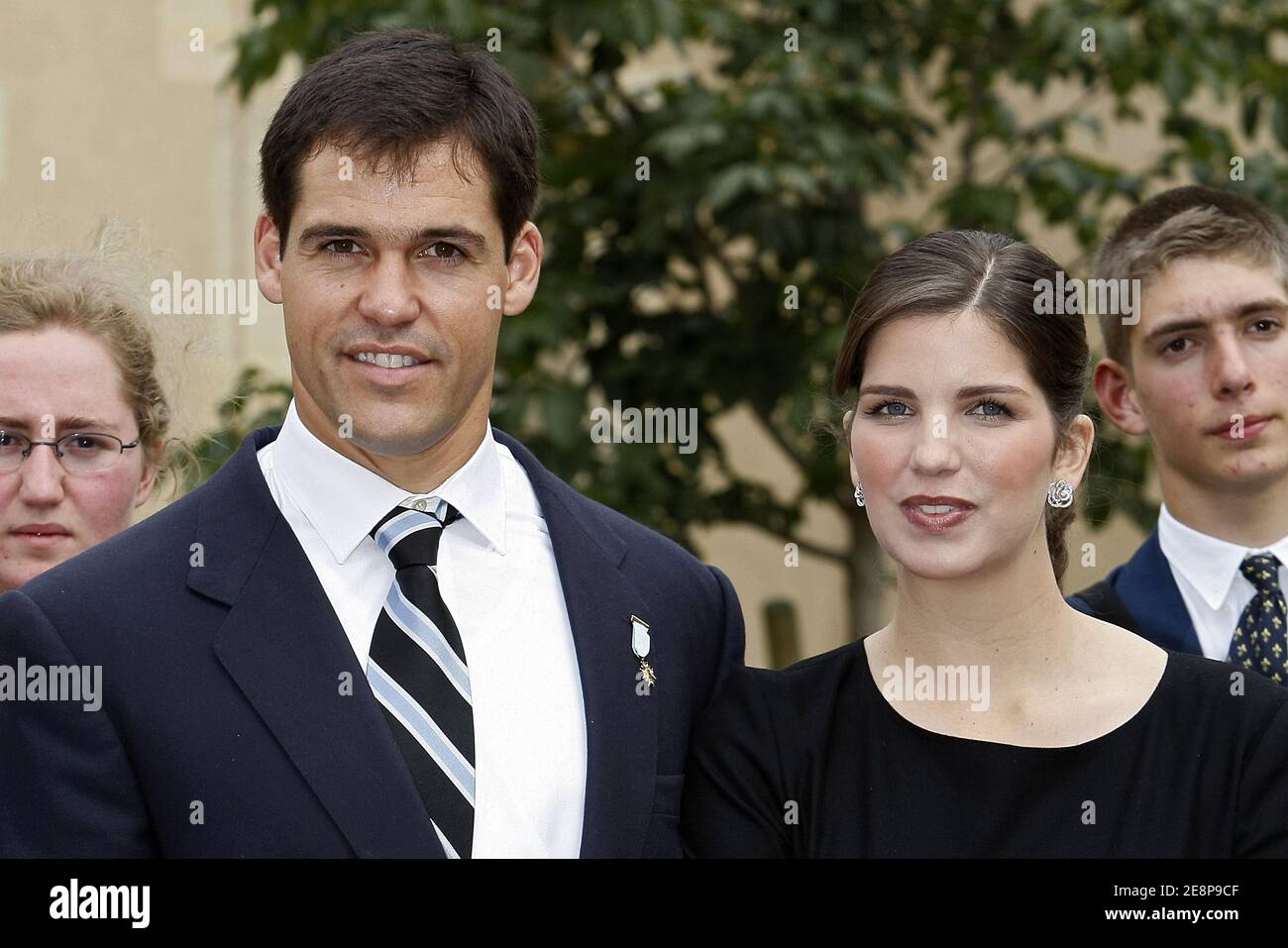 Prince Louis of Bourbon, the Duke of Anjou and his wife Princess Marie ...