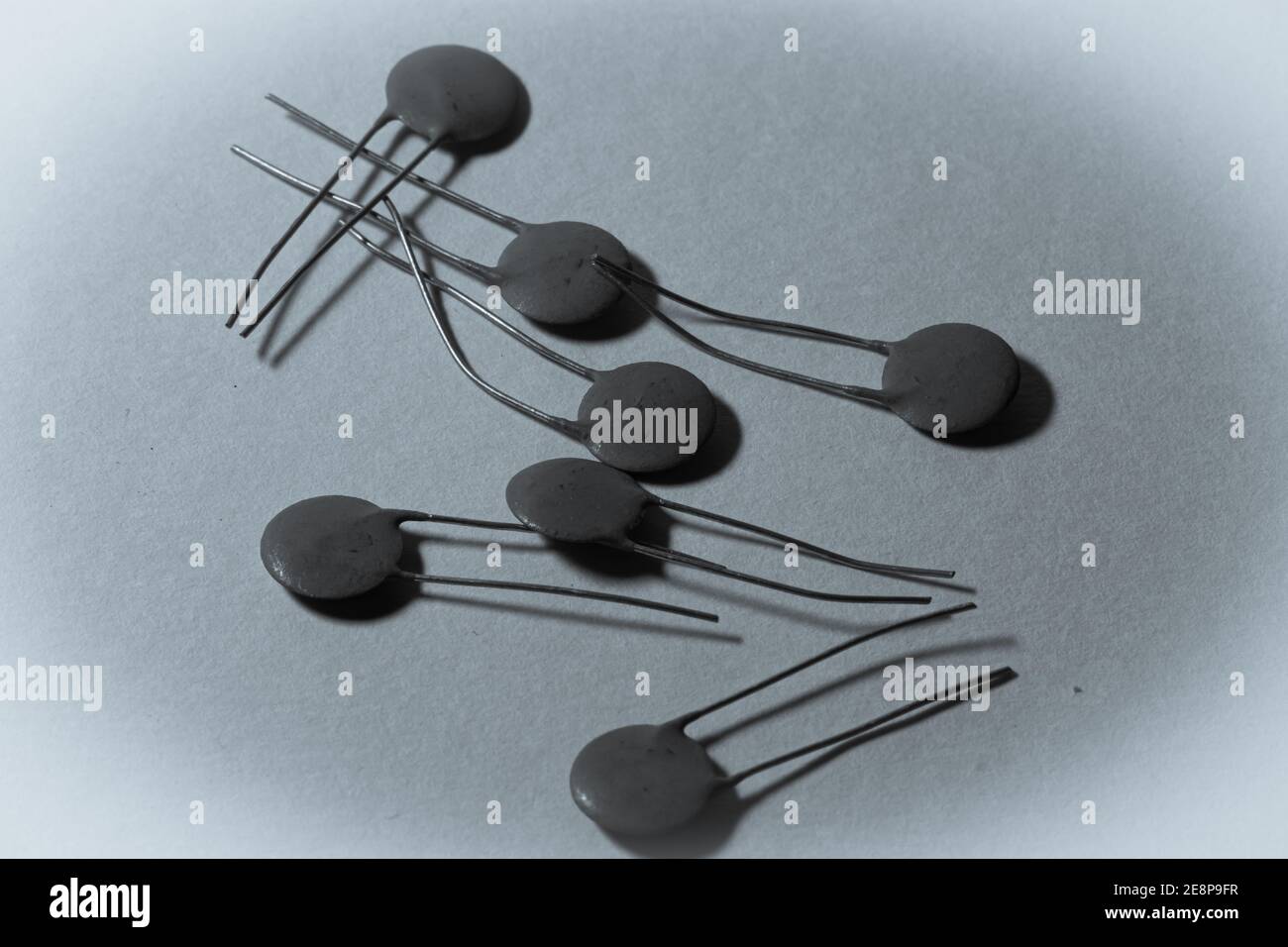 electronic components scattered and isolated on white background Stock ...