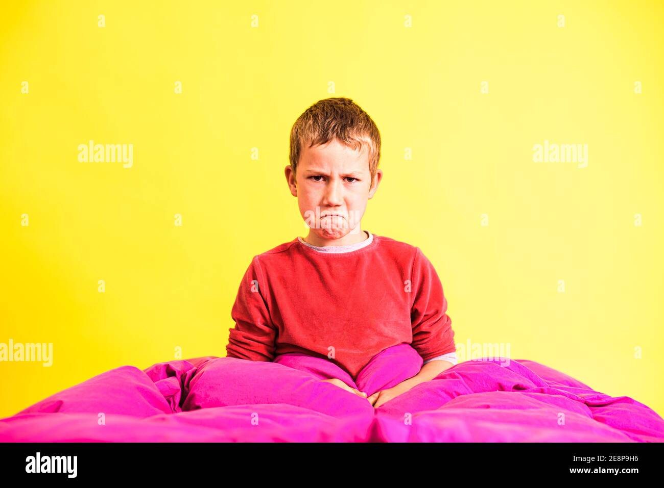 Boy bed awake scared hi-res stock photography and images - Alamy