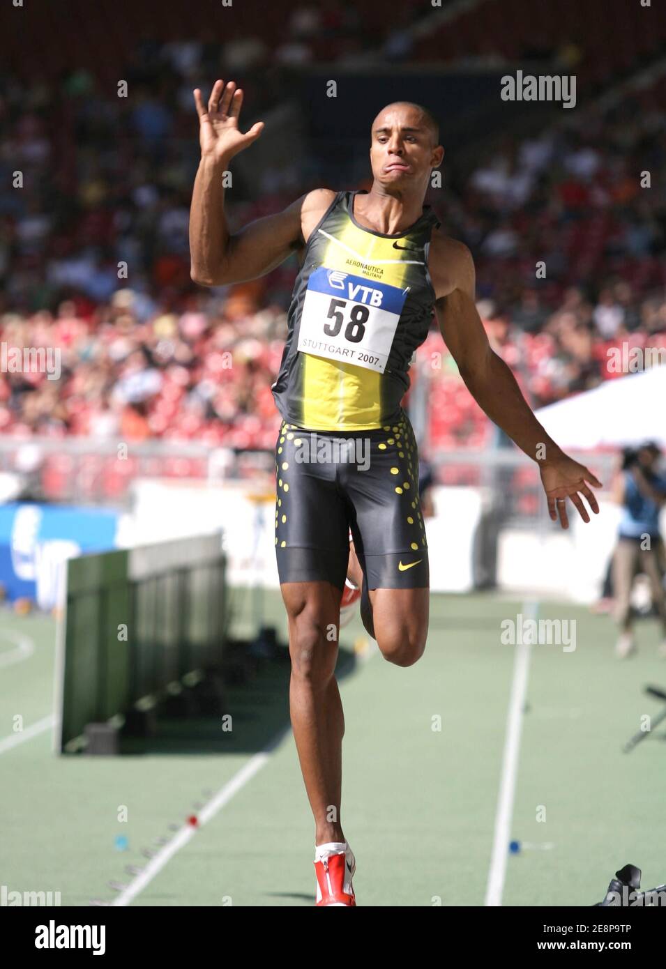 Italy's Andrew Howe performes on men's long jump during the IAAF 5th ...