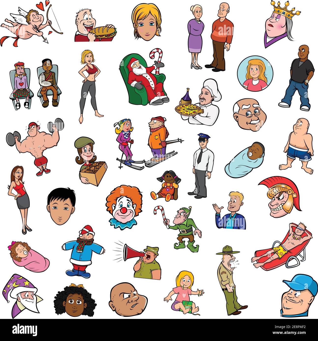 cartoon vector illustration of a random people collection Stock Vector ...