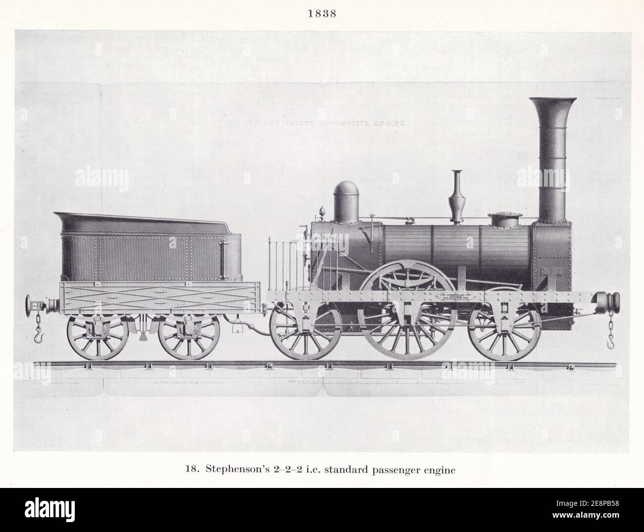 Stephensons 2 2 2 i c standard passenger engine 1838 hi-res stock ...