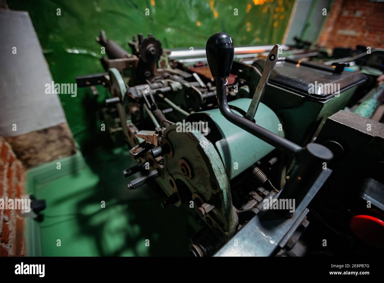 Industrial machinery tools in workshop, close up view Stock Photo - Alamy