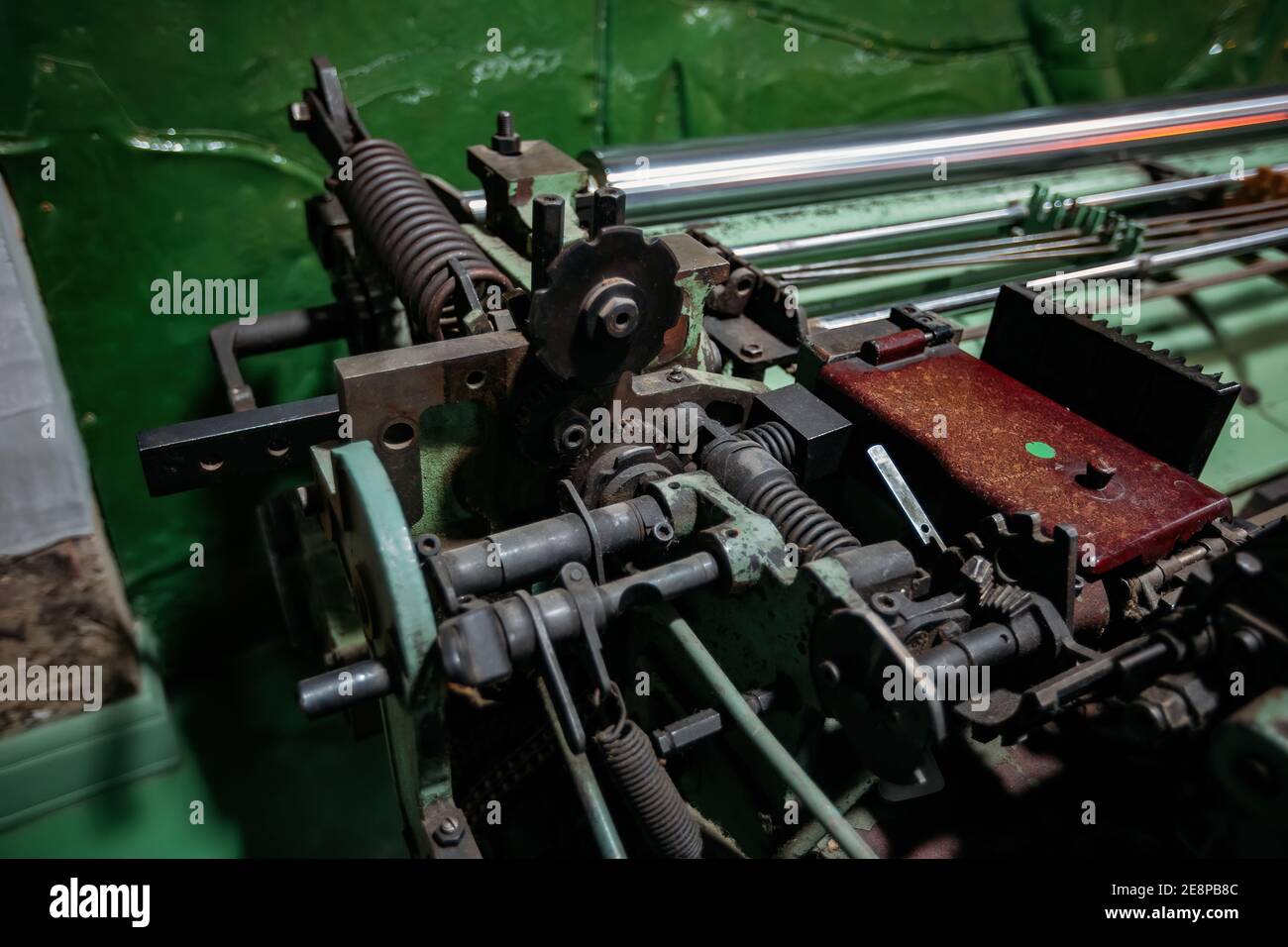 Industrial machinery tools in workshop, close up view Stock Photo - Alamy