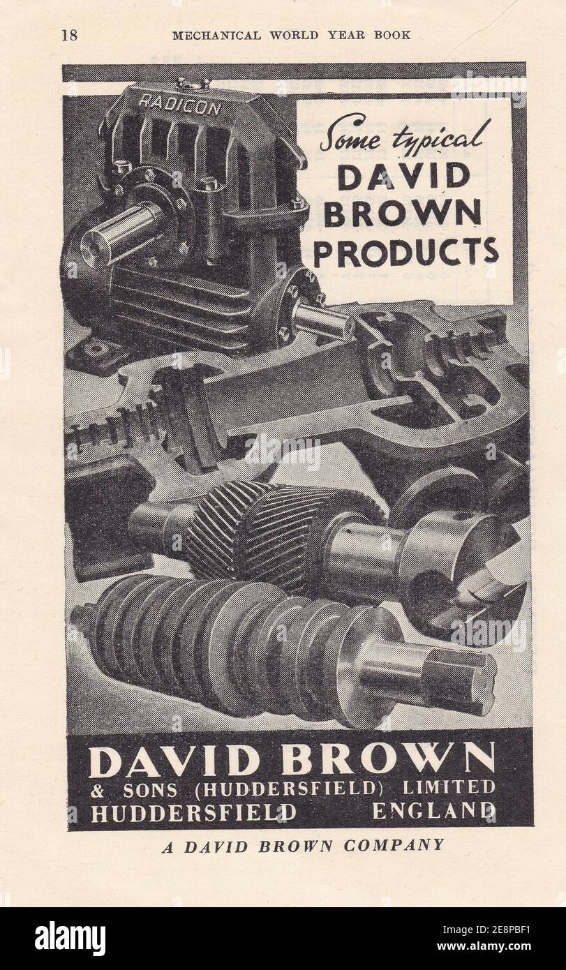 Vintage advert for David Brown & Sons (Huddersfield) Limited Stock ...