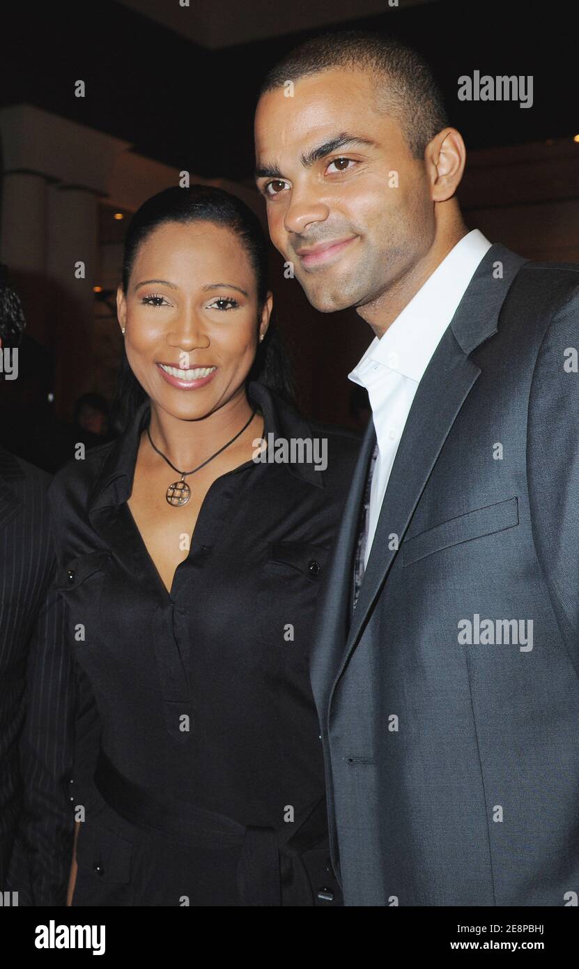 Basketplayer Tony Parker and TV anchor Christine Kelly attend the IWC ...