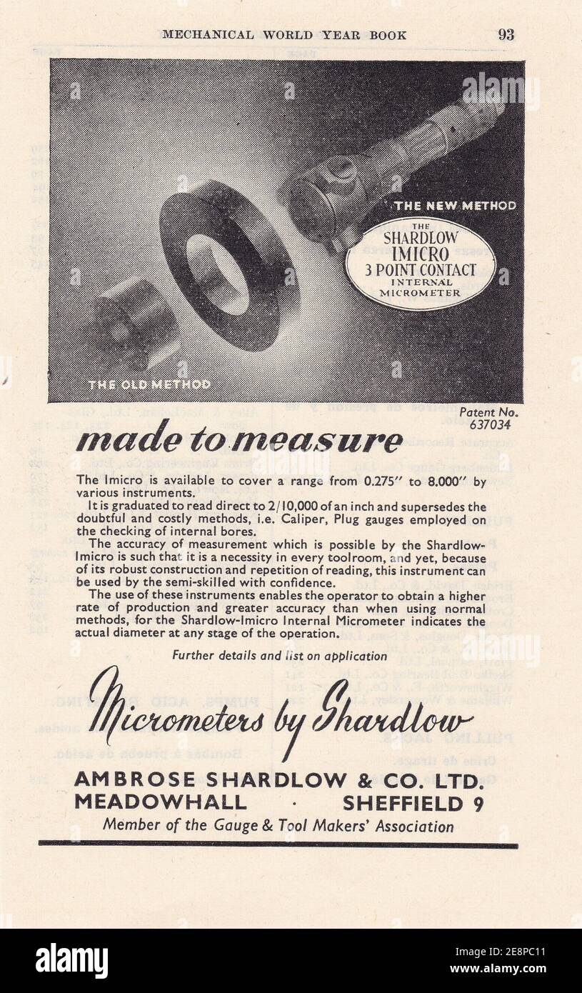Vintage advert for Ambrose Shardlow & Co. Ltd Stock Photo - Alamy
