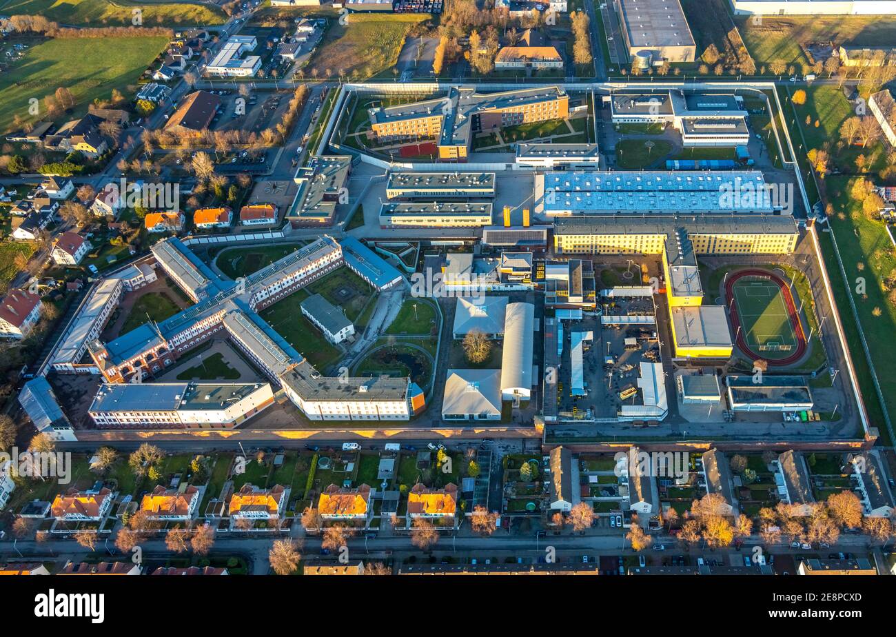 Aerial view, Werl Prison, Werl, North Rhine-Westphalia, Germany, Arrest ...
