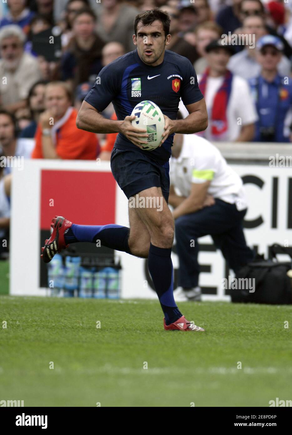 France's David Marty during the IRB Rugby World Cup 2007, Pool D ...