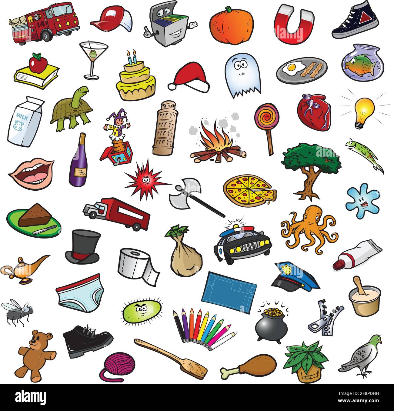 cartoon vector illustration of a random collection II Stock Vector ...