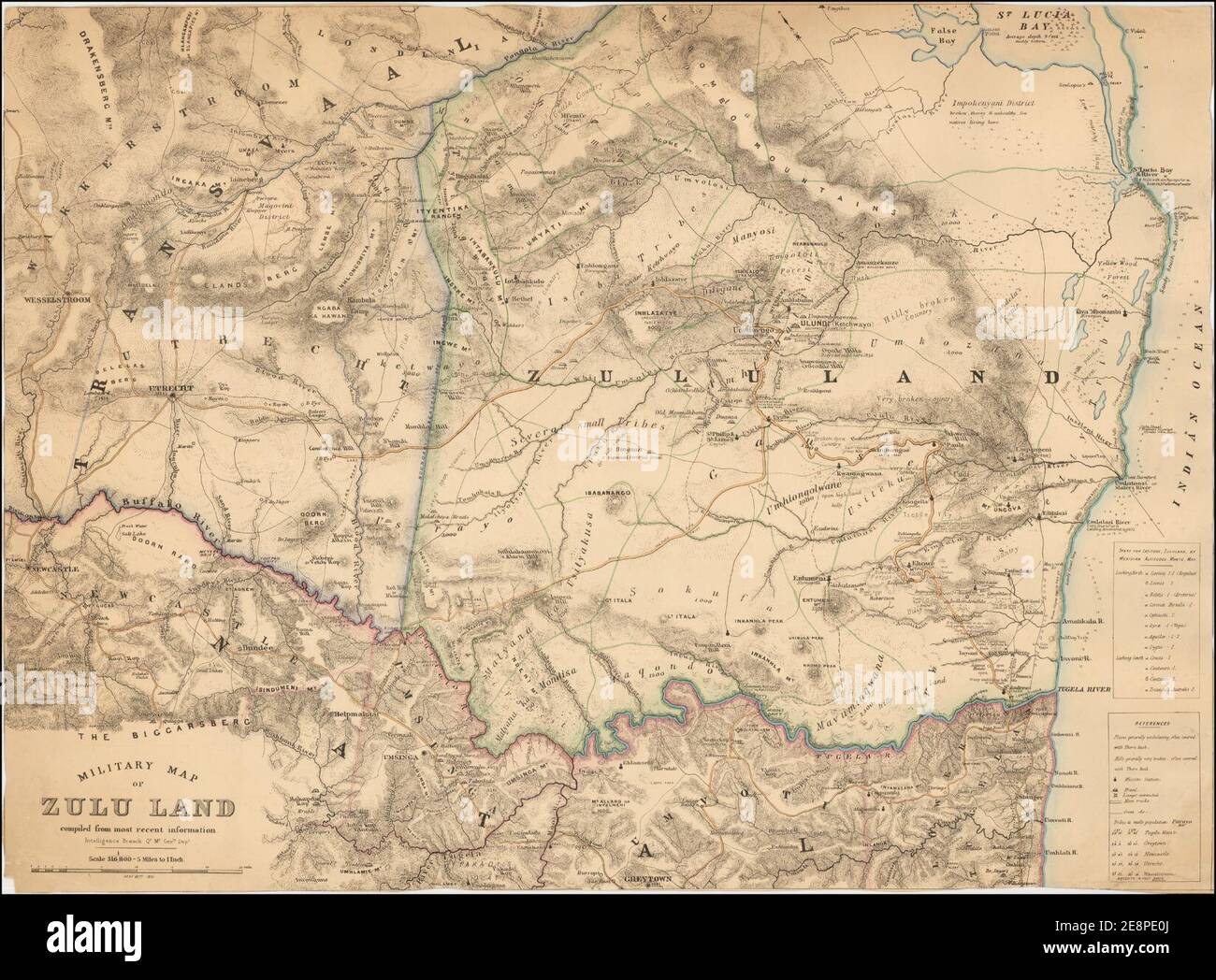 Military Map of Zulu Land Stock Photo - Alamy