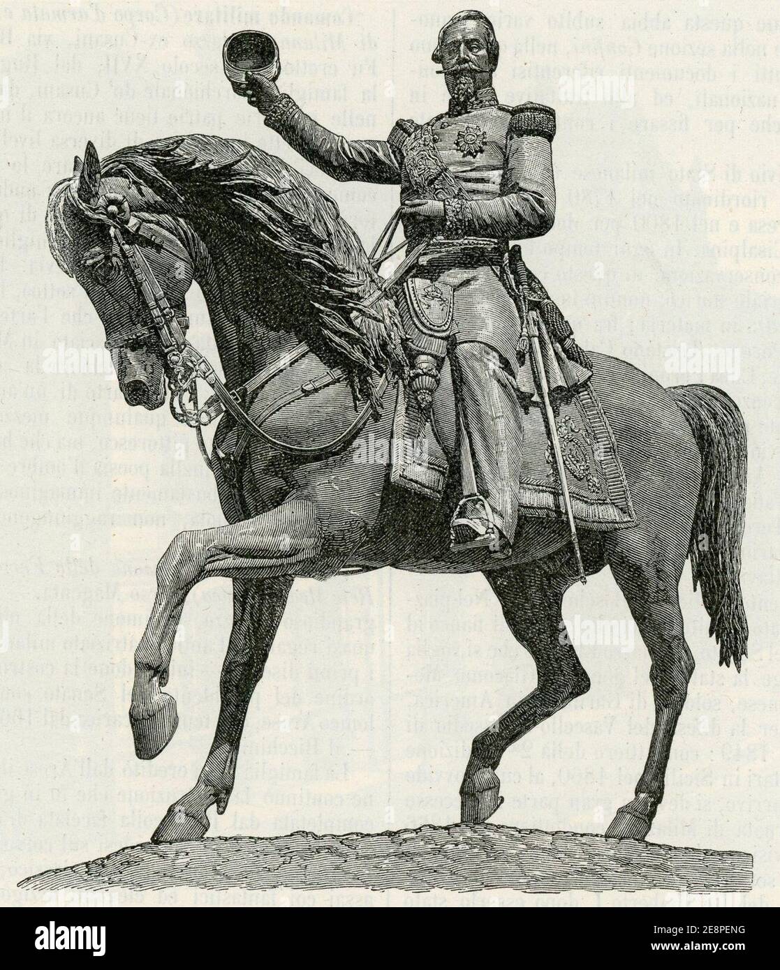 Milano Statua equestre di Napoleone III nel cortile del Palazzo del ...