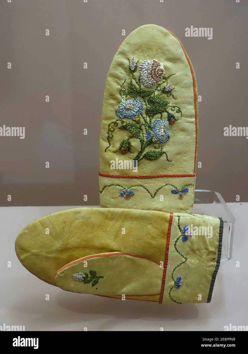 Mittens, Montagnais, collected in southern Quebec in 1892, caribou skin ...