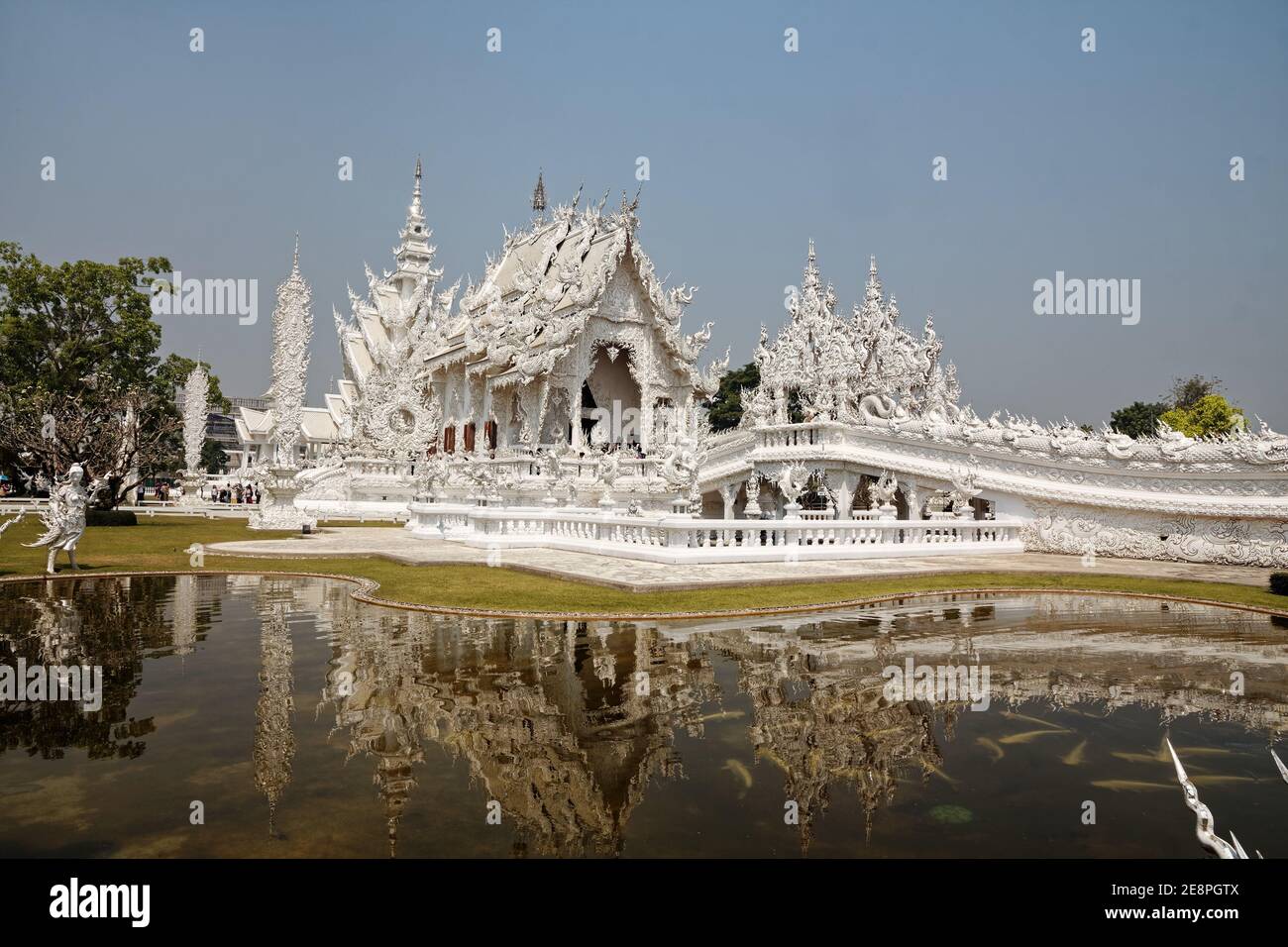 White Temple with reflection in the water Stock Photo - Alamy