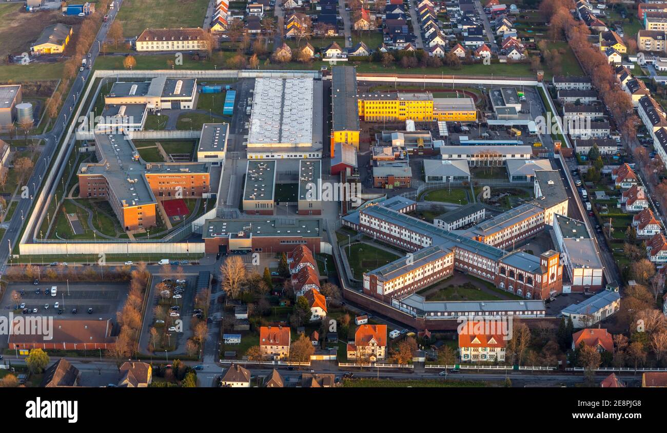 Aerial view, Werl Prison, Werl, North Rhine-Westphalia, Germany, Arrest ...