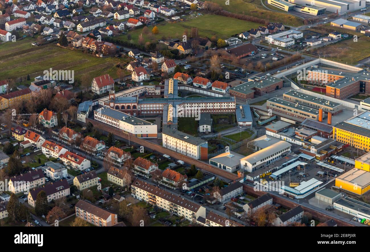 Aerial view, Werl Prison, Werl, North Rhine-Westphalia, Germany, Arrest ...