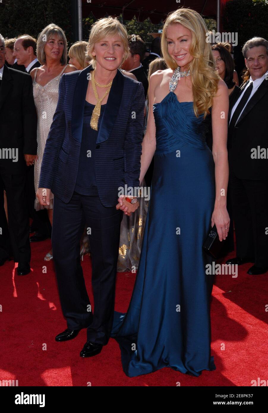 (L-R) Ellen DeGeneres and Portia de Rossi attending the 59th Annual ...