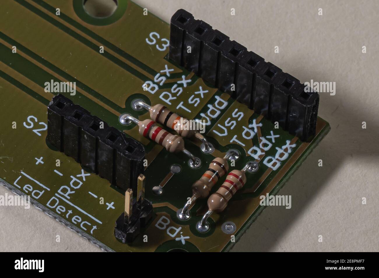 detail of an electronic circuit with some resistors Stock Photo - Alamy