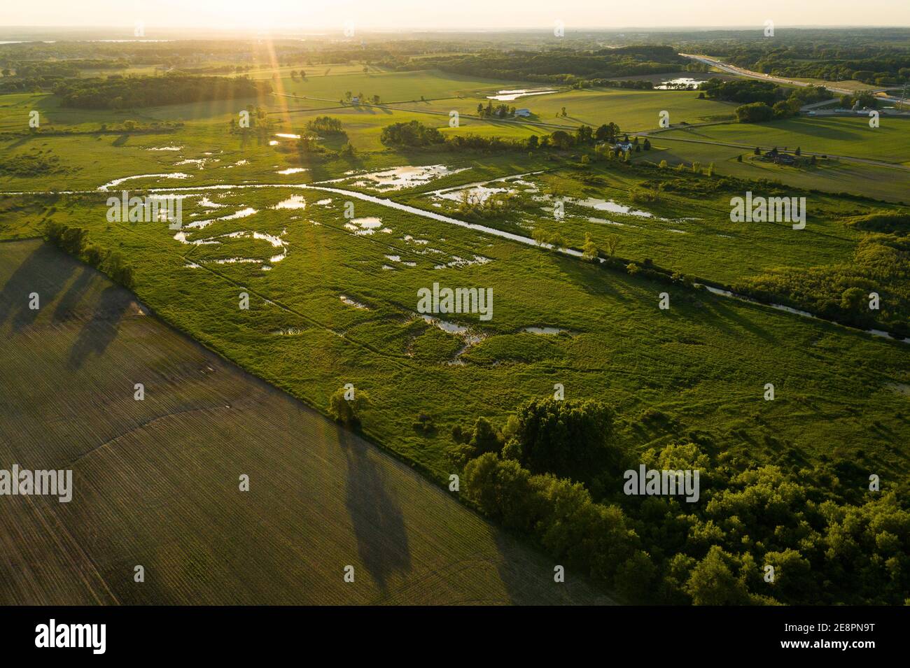 An aerial view of a beautiful country landscape Stock Photo - Alamy