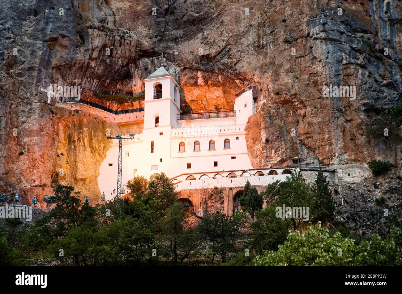 Ostrog cave Monastery night view, Montenegro Stock Photo - Alamy