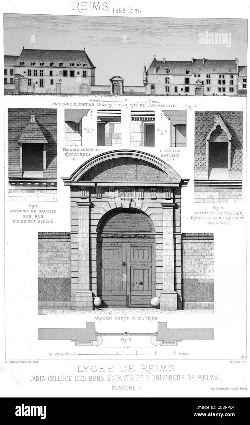 Monuments historiques de Reims Collegium 89203 Stock Photo - Alamy
