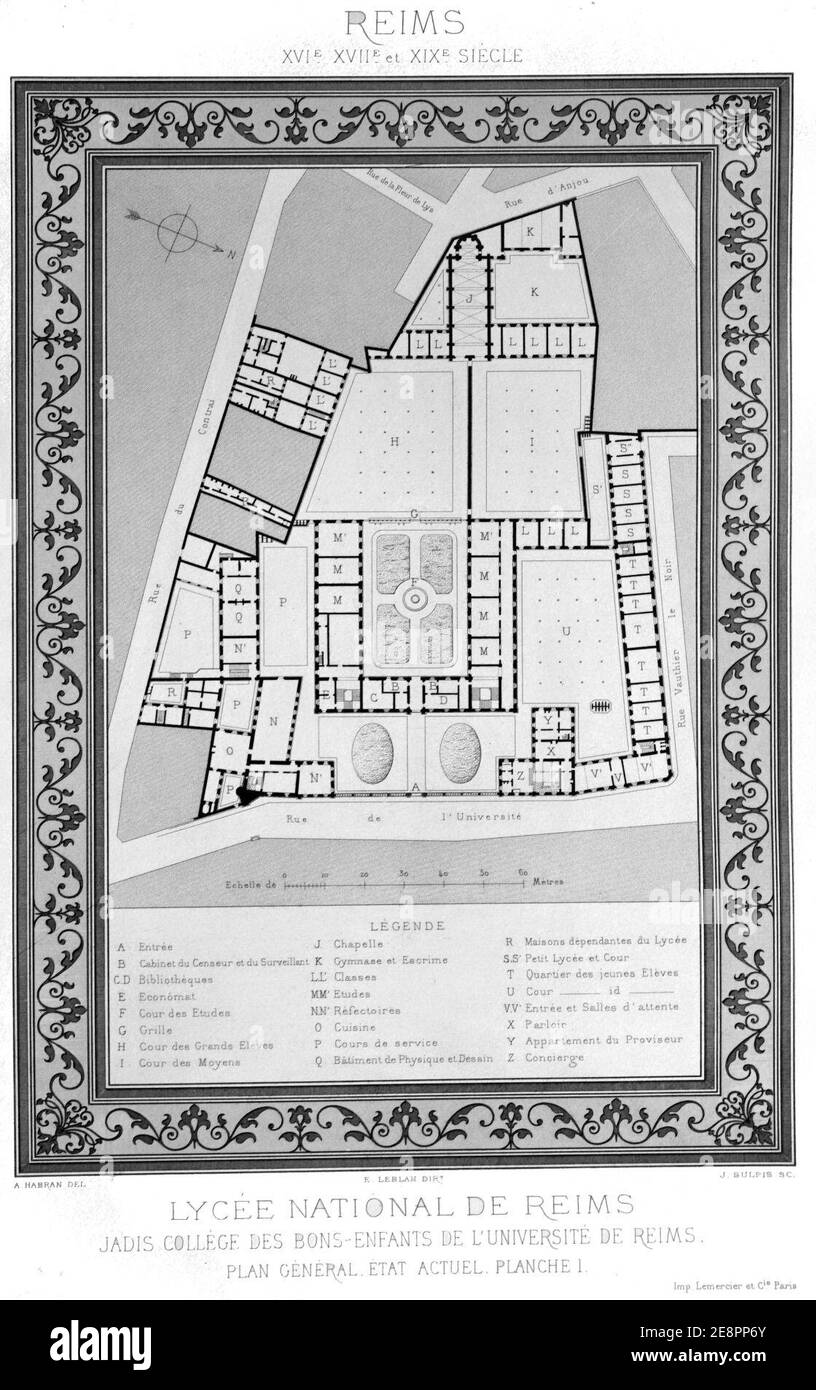 Monuments historiques de Reims Collegium 89202 Stock Photo - Alamy