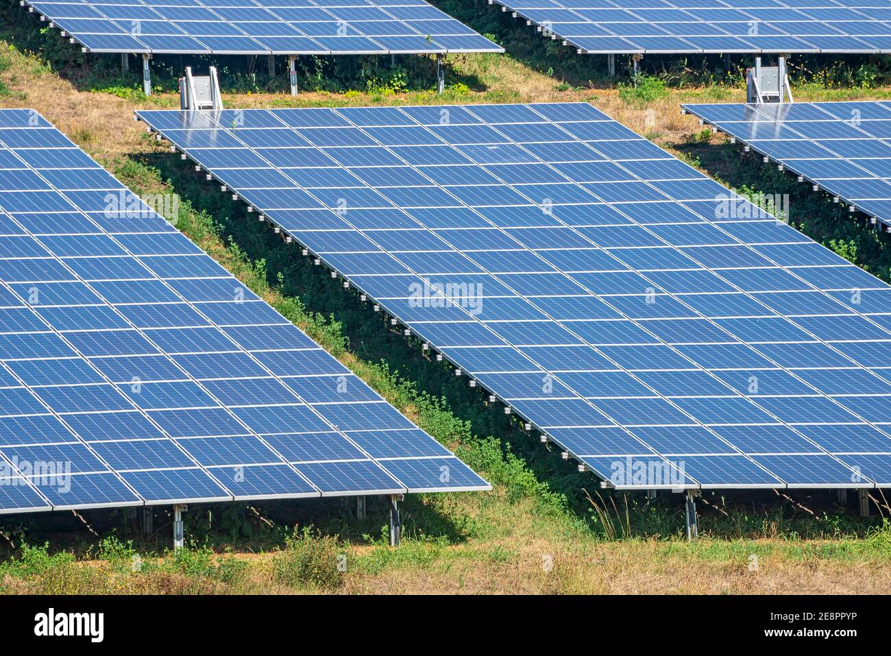 Big solar power plant as green ecofriendly energy converted from ...