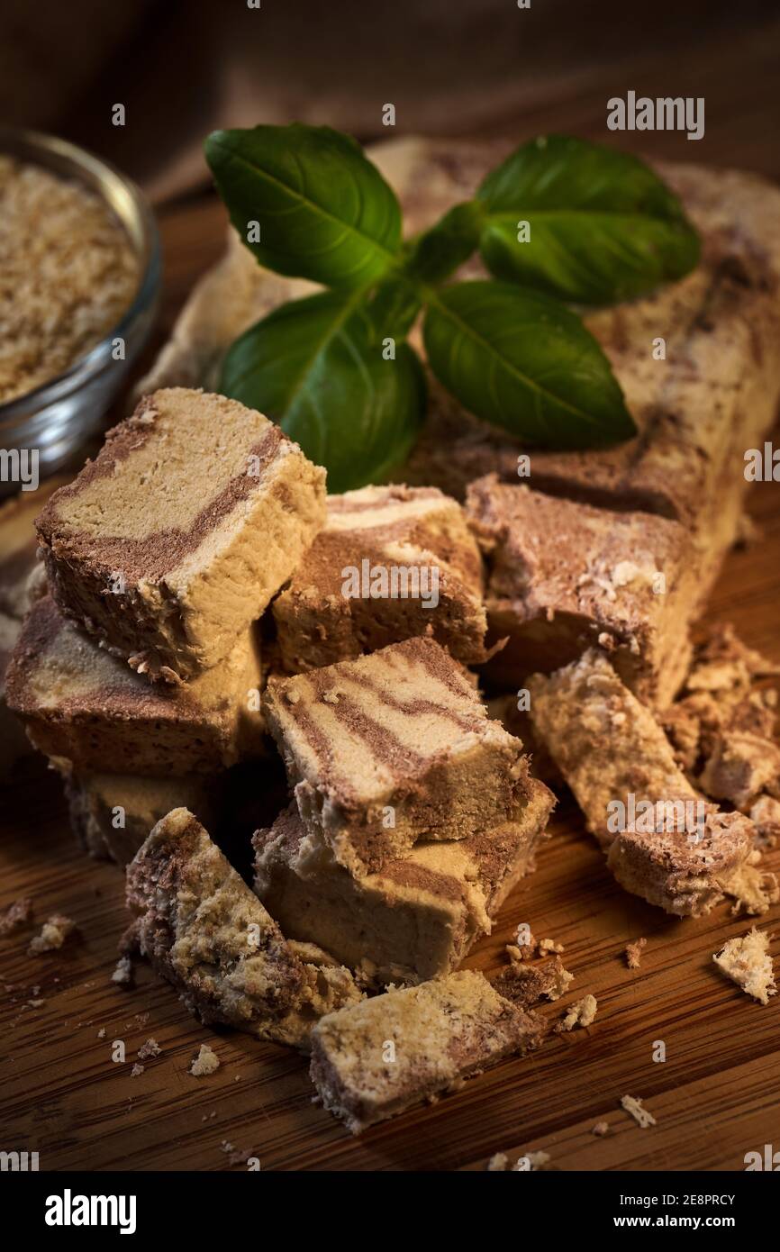 Halvah (or halawa), a delicious Middle Eastern dessert made with ...