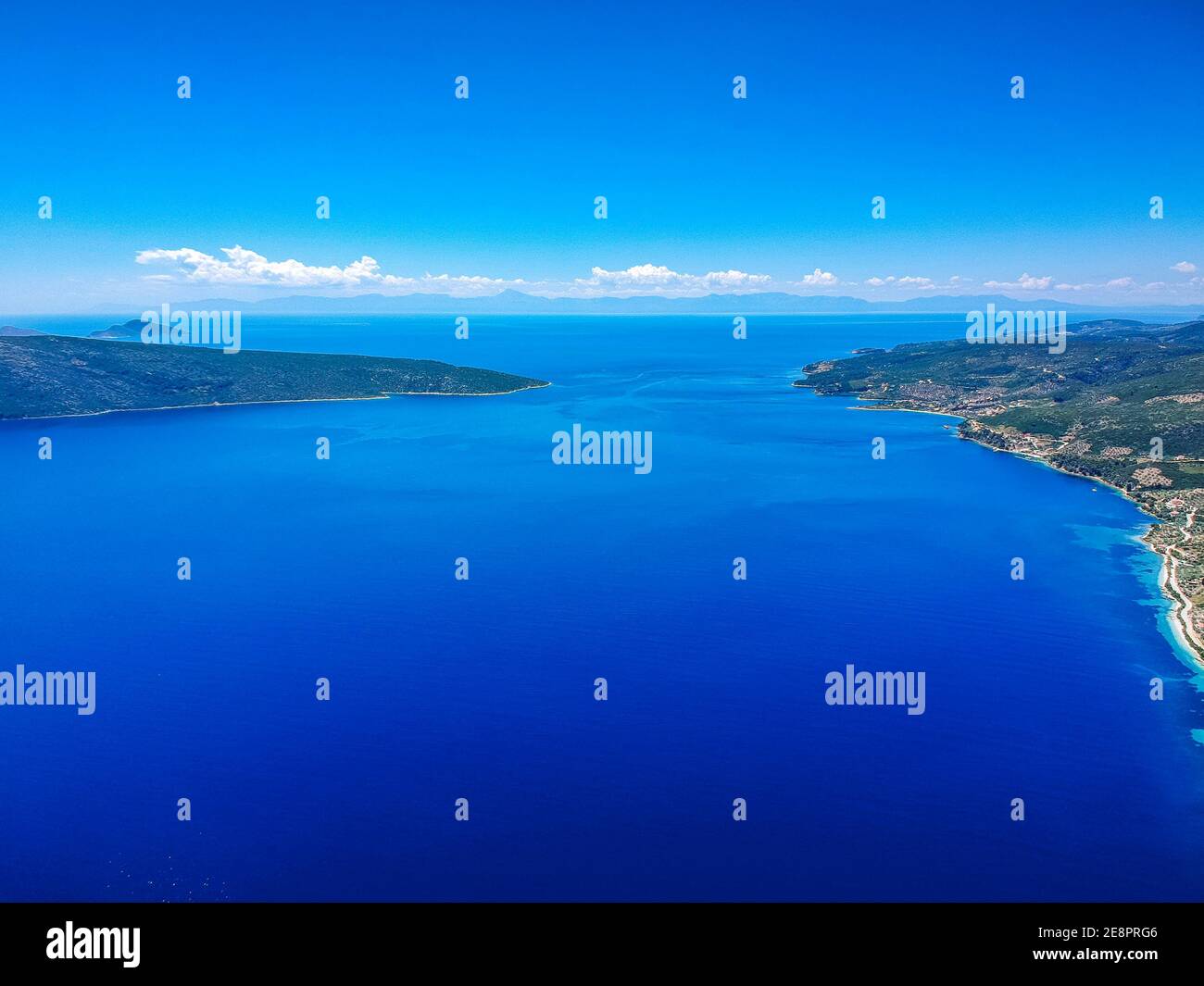 Aerial panoramic view of Peristera island located close to Alonnisos in ...