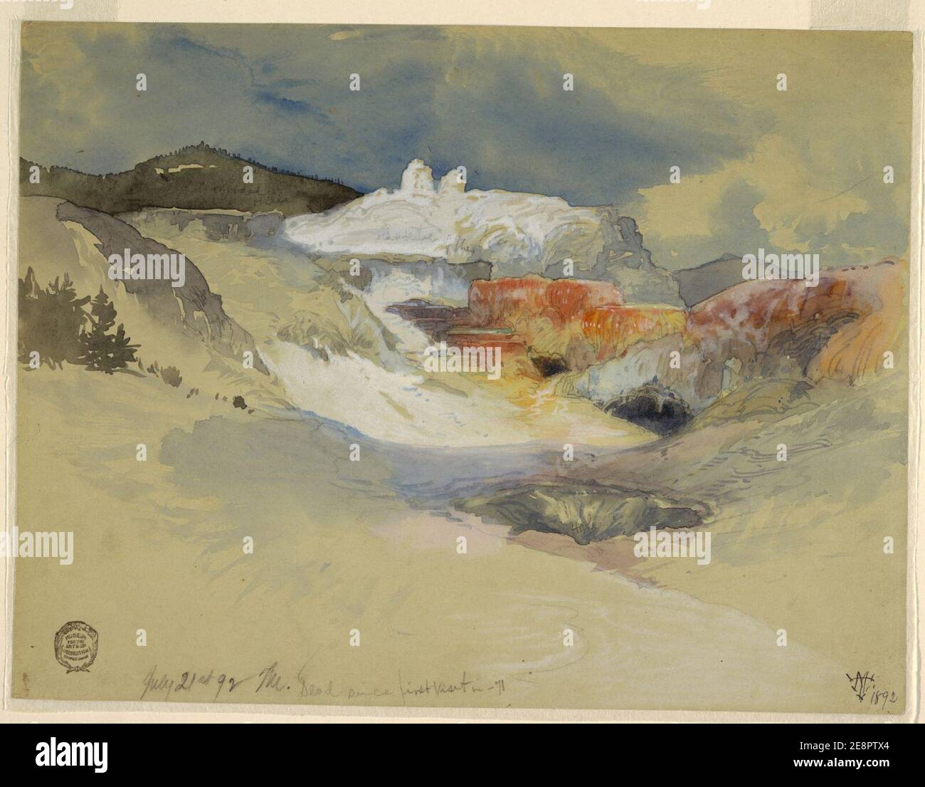 Drawing, Yellowstone, Hot Springs, July 21, 1892 Stock Photo - Alamy