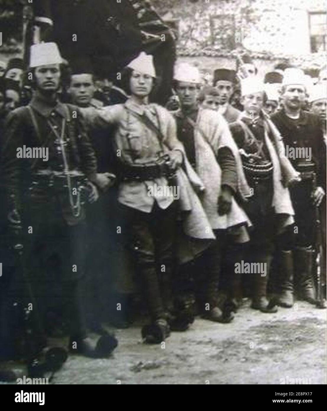 Mihal Bellkameni and other Albanian Revolutionaries enter Korcha in ...