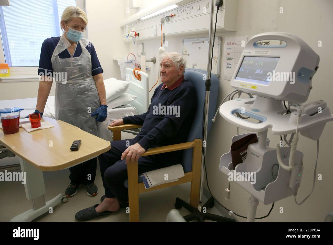Senior charge nurse Rosario Walshe alongside patient James Tierney in ...