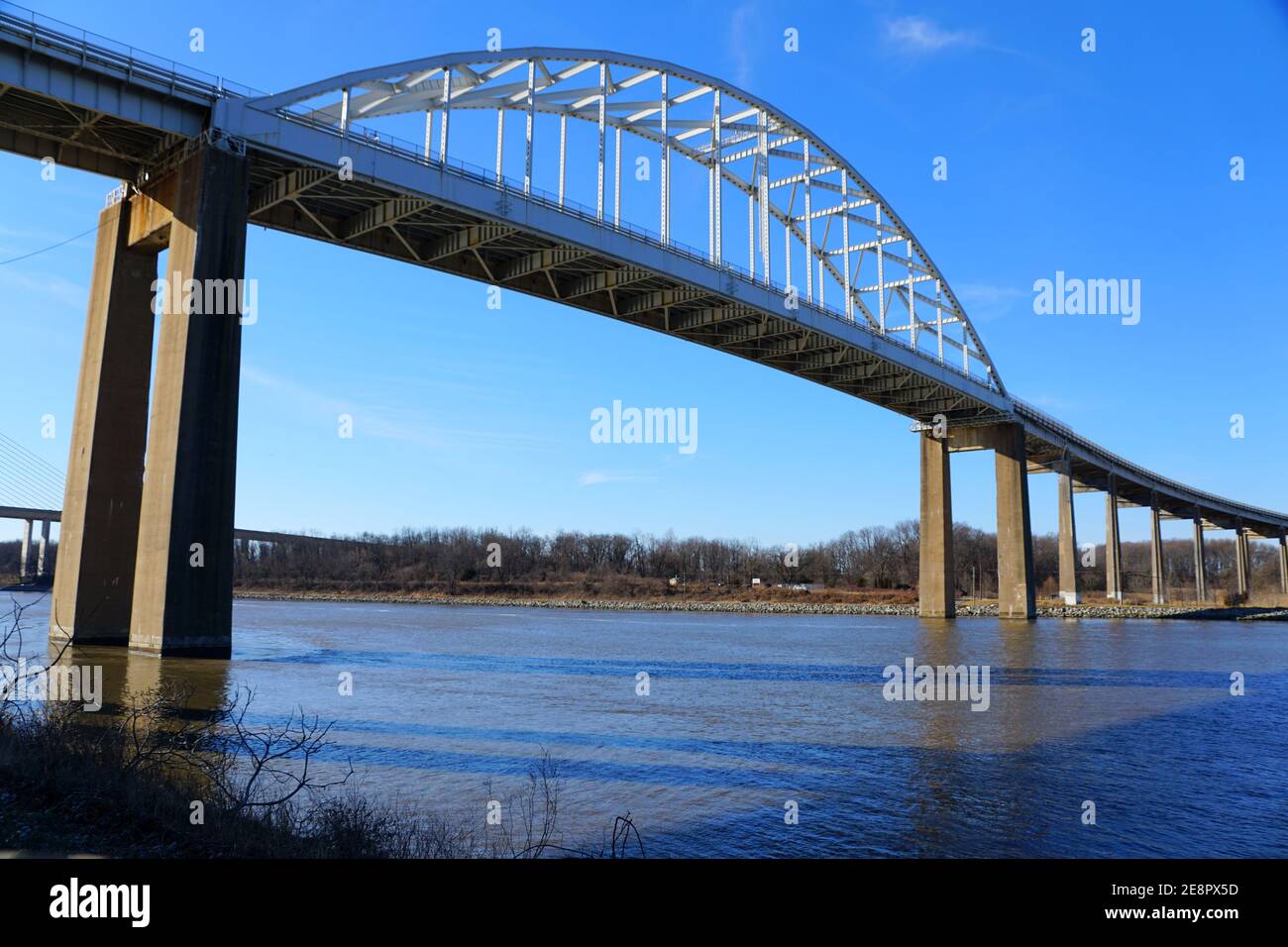 The view of Saint Georges Bridge above the Chesapeake Canal near St ...