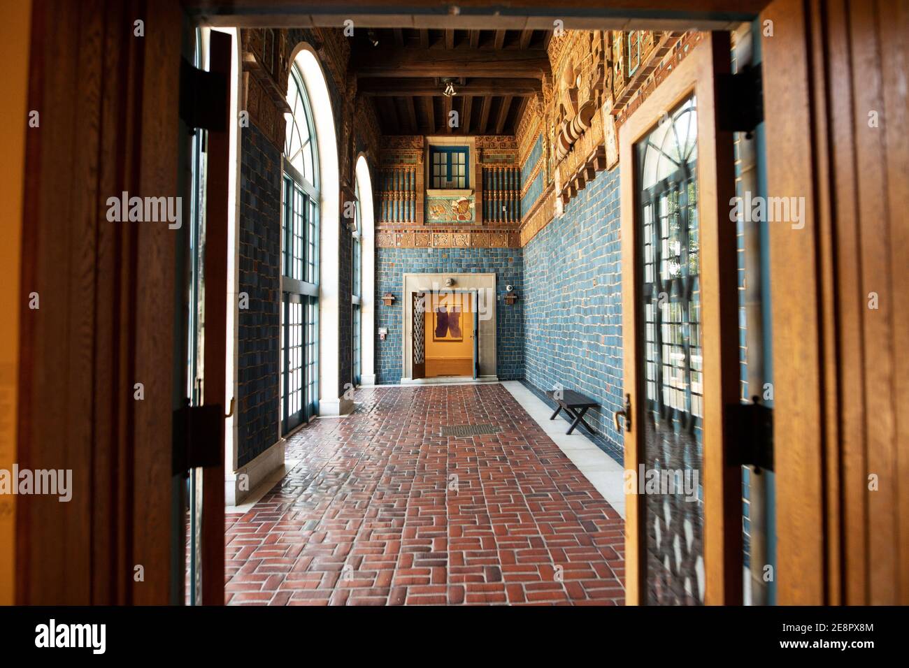 The tiled loggia inspired by Aztec and Incan art at the Art Museum of ...