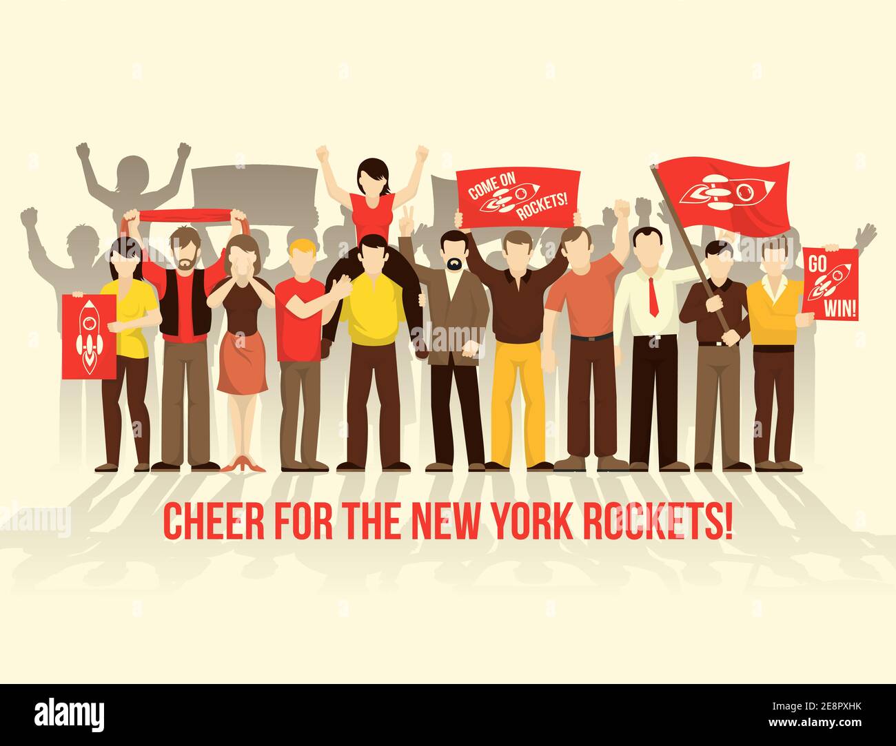 Outdoor crowd cheering Stock Vector Images - Alamy