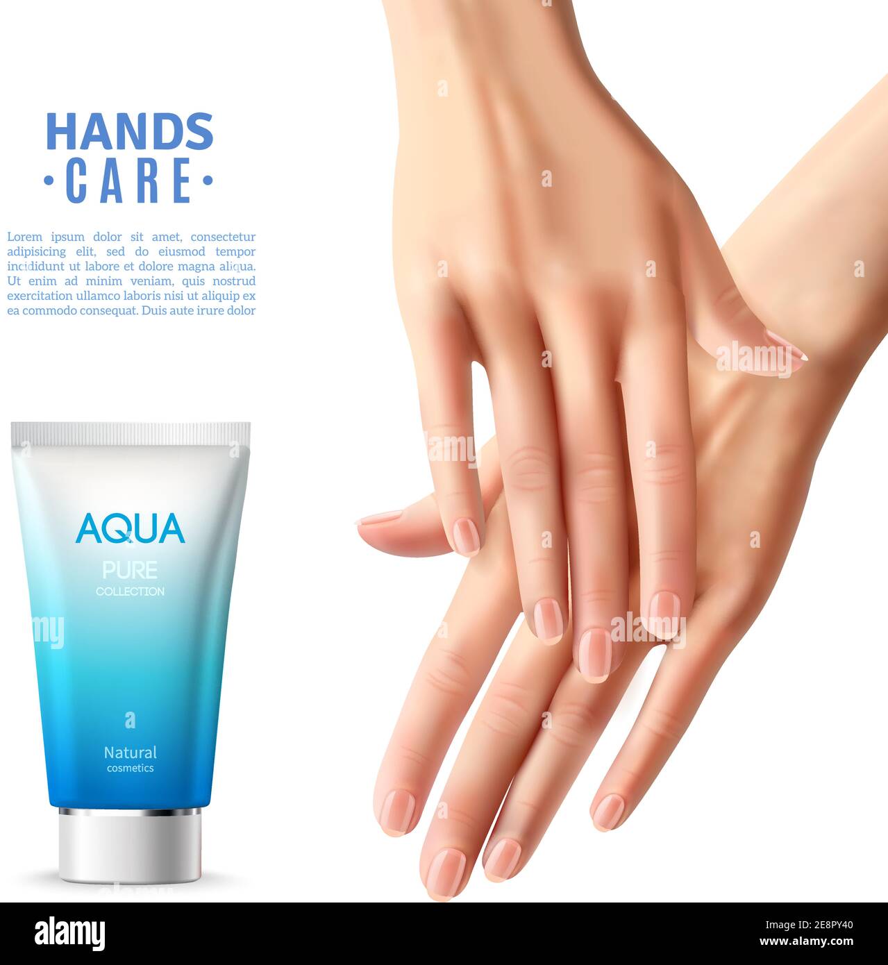 Hand care moisturizing anti age cream for women advertisement realistic ...